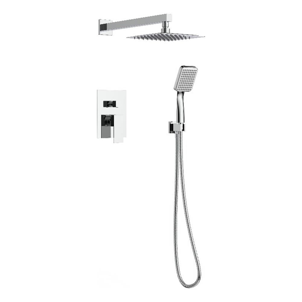 DAX Roma Square Shower System with Hand Shower - Chrome Finish ...