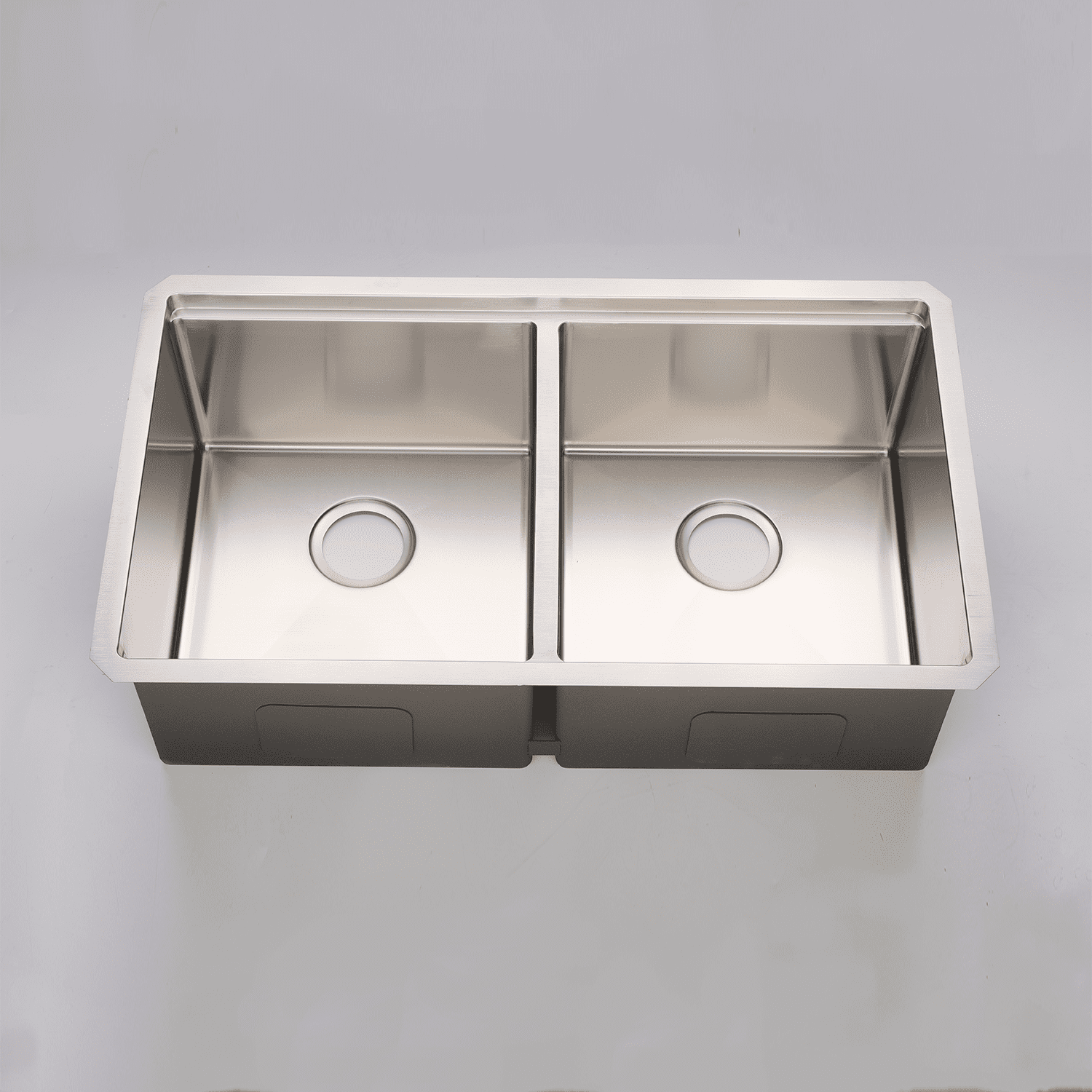 DAX Workstation Double Bowl Undermount Kitchen Sink - 32" x 18" - 18G - R10, Stainless Steel ...