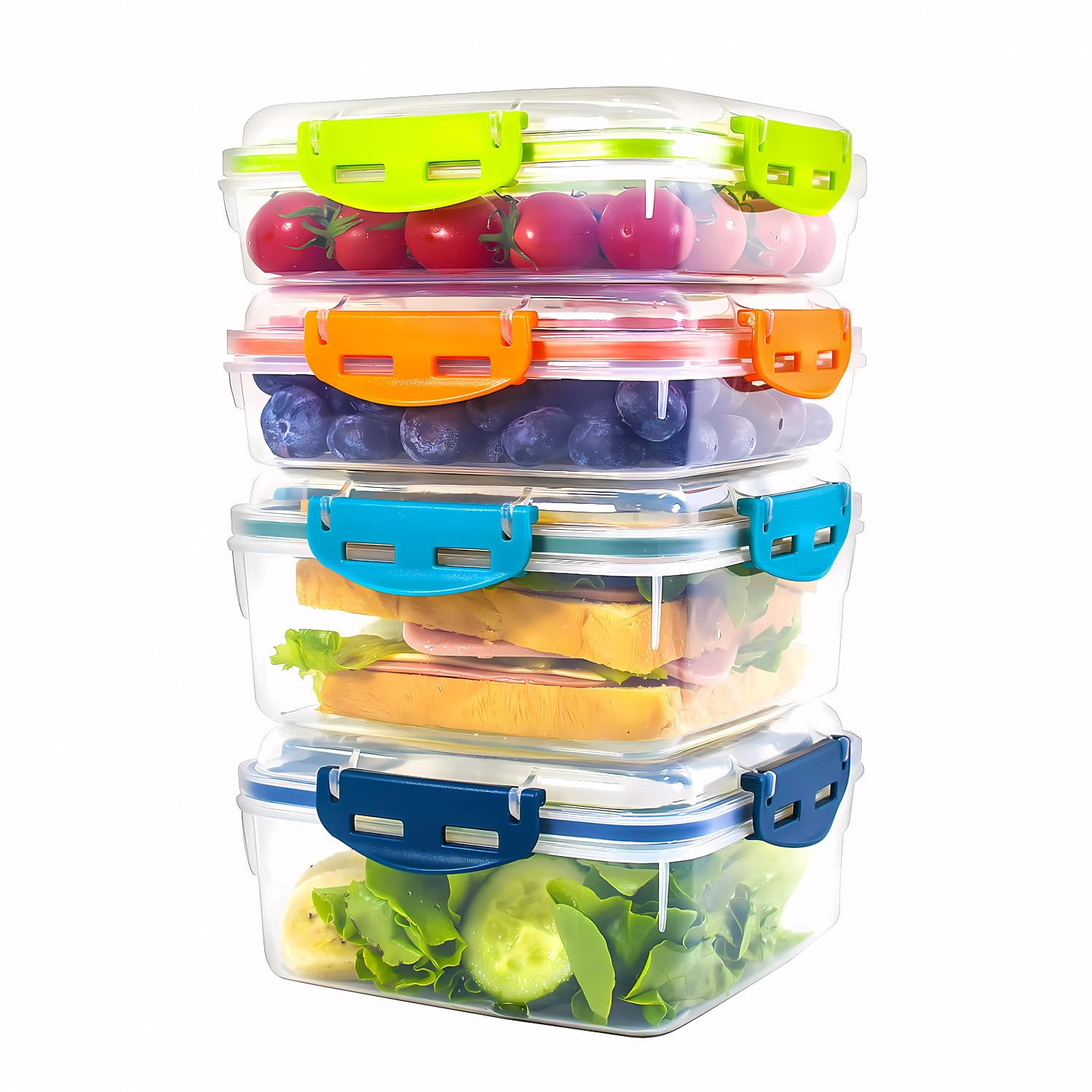 DAYA FASHION Sandwich Containers 4 Pcs - Reusable Airtight & BPA-Free ...