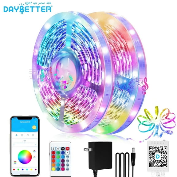 Color Changing Globe String Lights, 66ft Smart RGB-IC Fairy Lights with ...