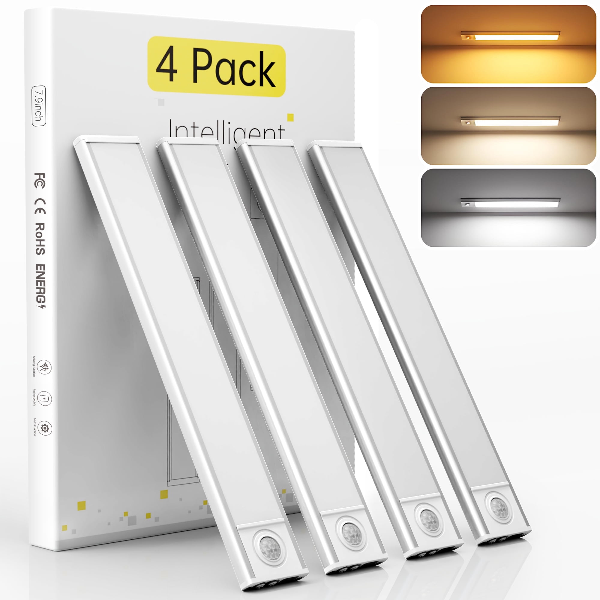 DAYBETTER 34 LED Under Cabinet Lights, USB Rechargeable Closet Lighting ...