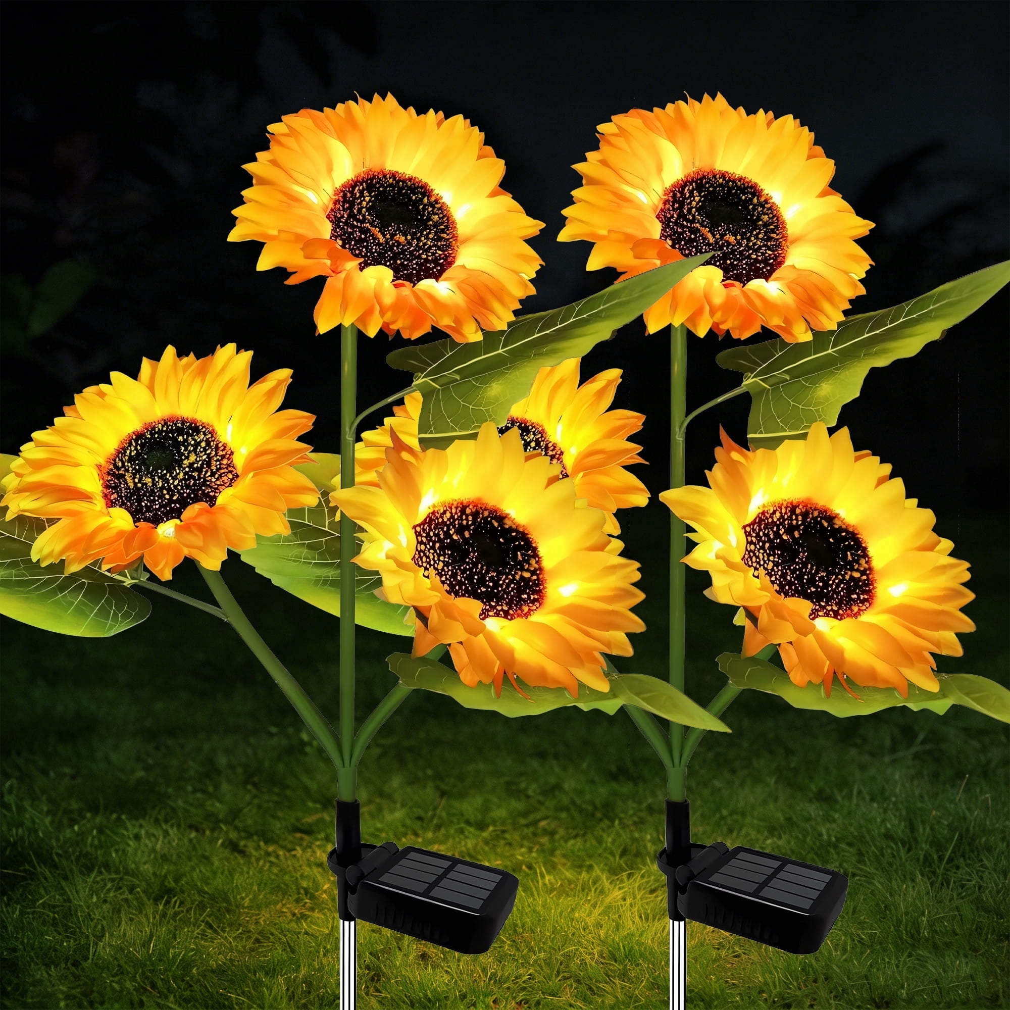DAYBETTER 4Pack Solar Outdoor Lights, Sunflower Solar Powered Lights ...