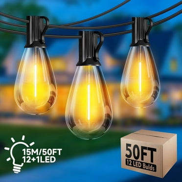 DAYBETTER G40 Outdoor String Lights, 200ft with 100 Edison Vintage ...