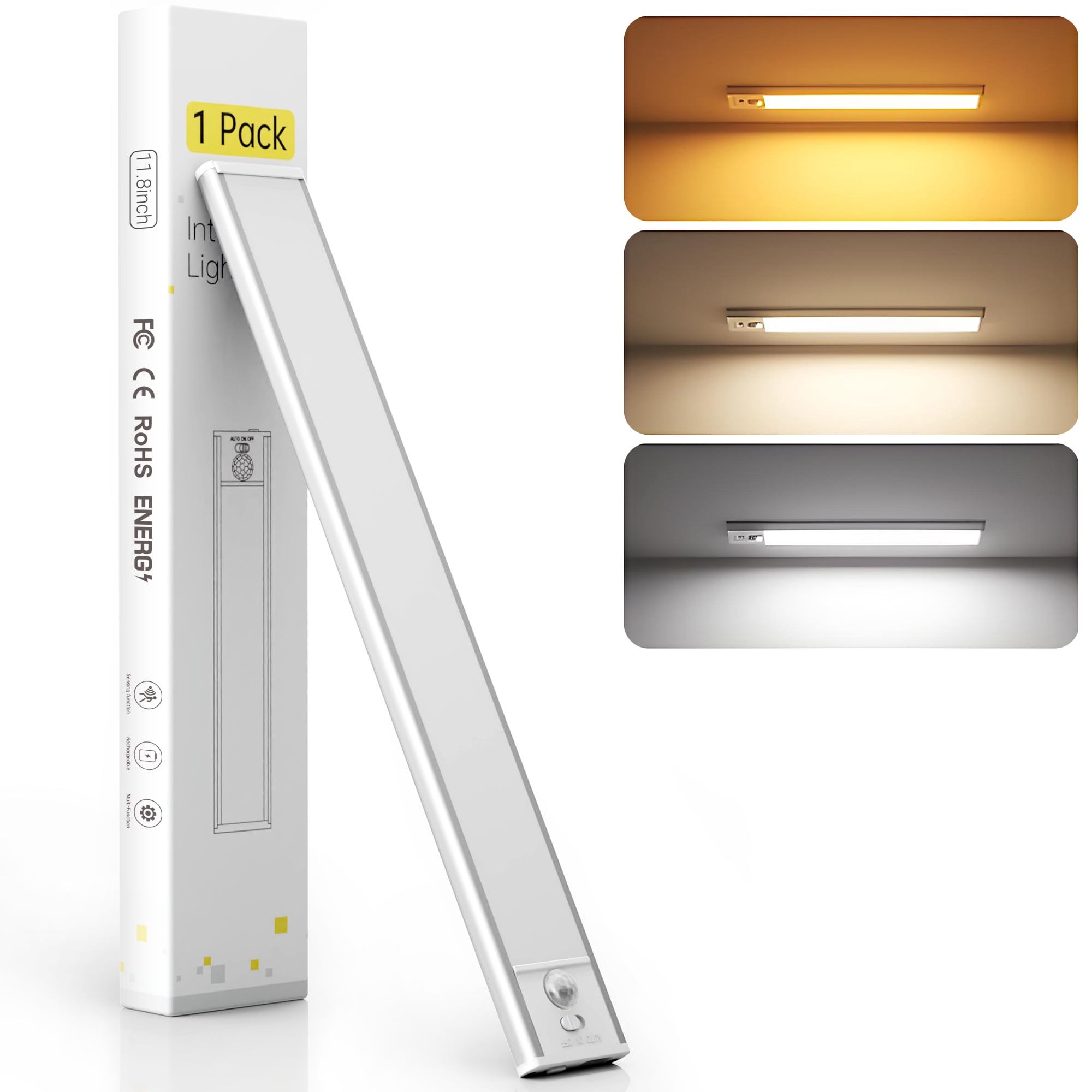DAYBETTER 54 LED Under Cabinet Lights, USB Rechargeable Closet Lighting ...