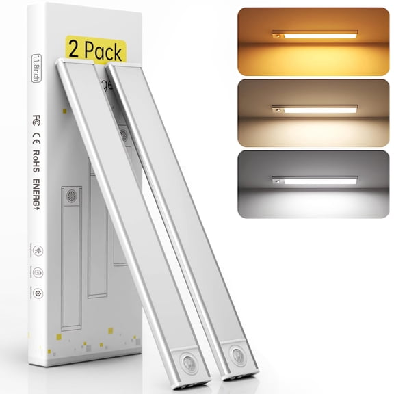 2 Pack Under Cabinet Lights Color Changing, Magnetic LED Closet Lights ...