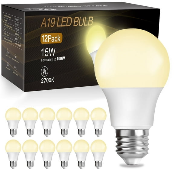 IYFFDFE-A19 LED Light Bulb, 100W Equivalent Light Bulbs, 14W 2700K Soft ...