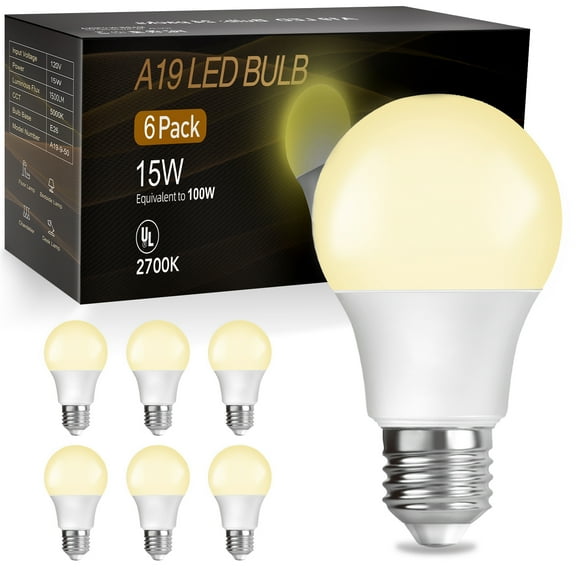LINYAN-LED Light Bulbs, 100 Watt Equivalent A19 Lightbulbs, 15W Soft ...