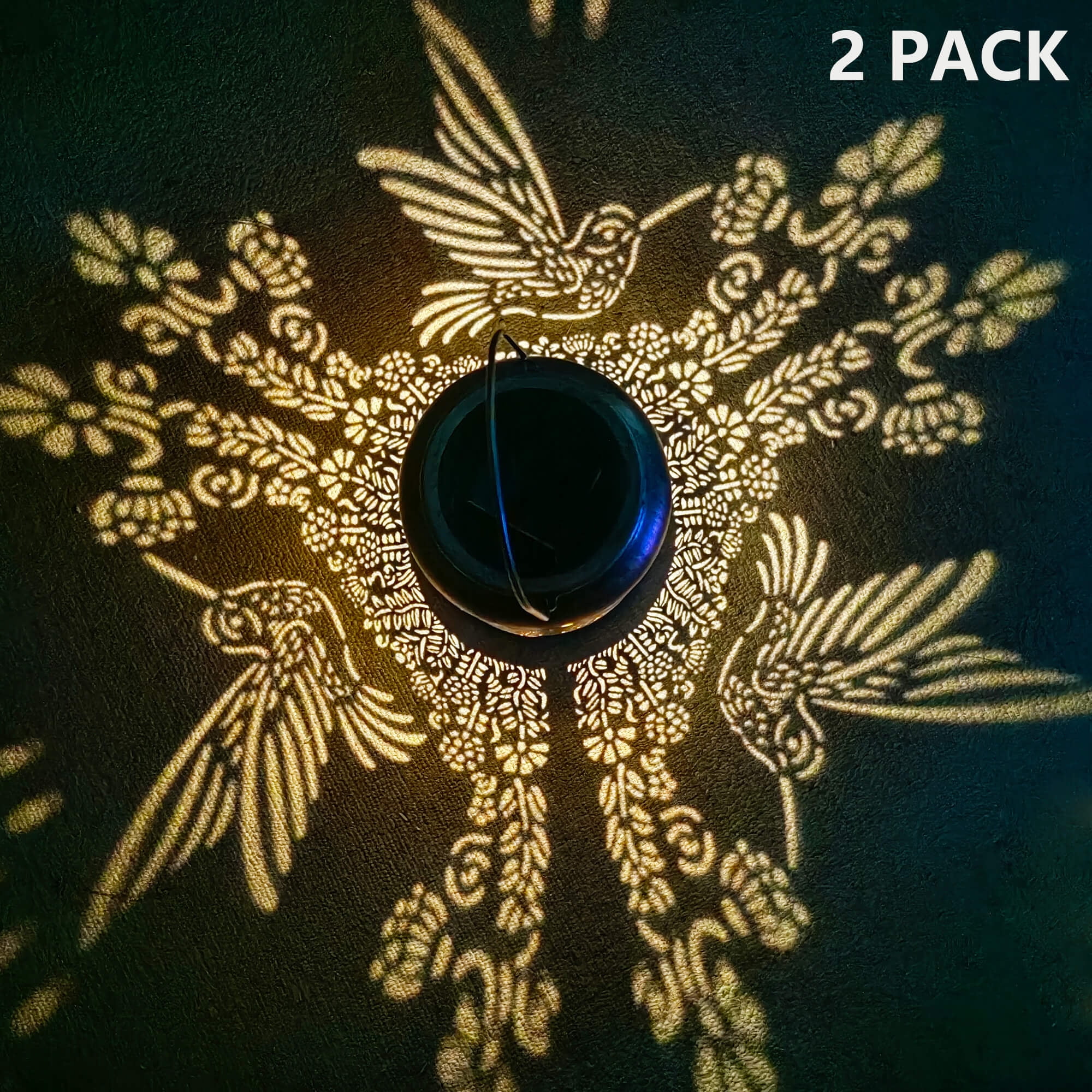 DAYBETTER Hanging Solar Lanterns Outdoor Waterproof,2 Pack Hummingbird ...