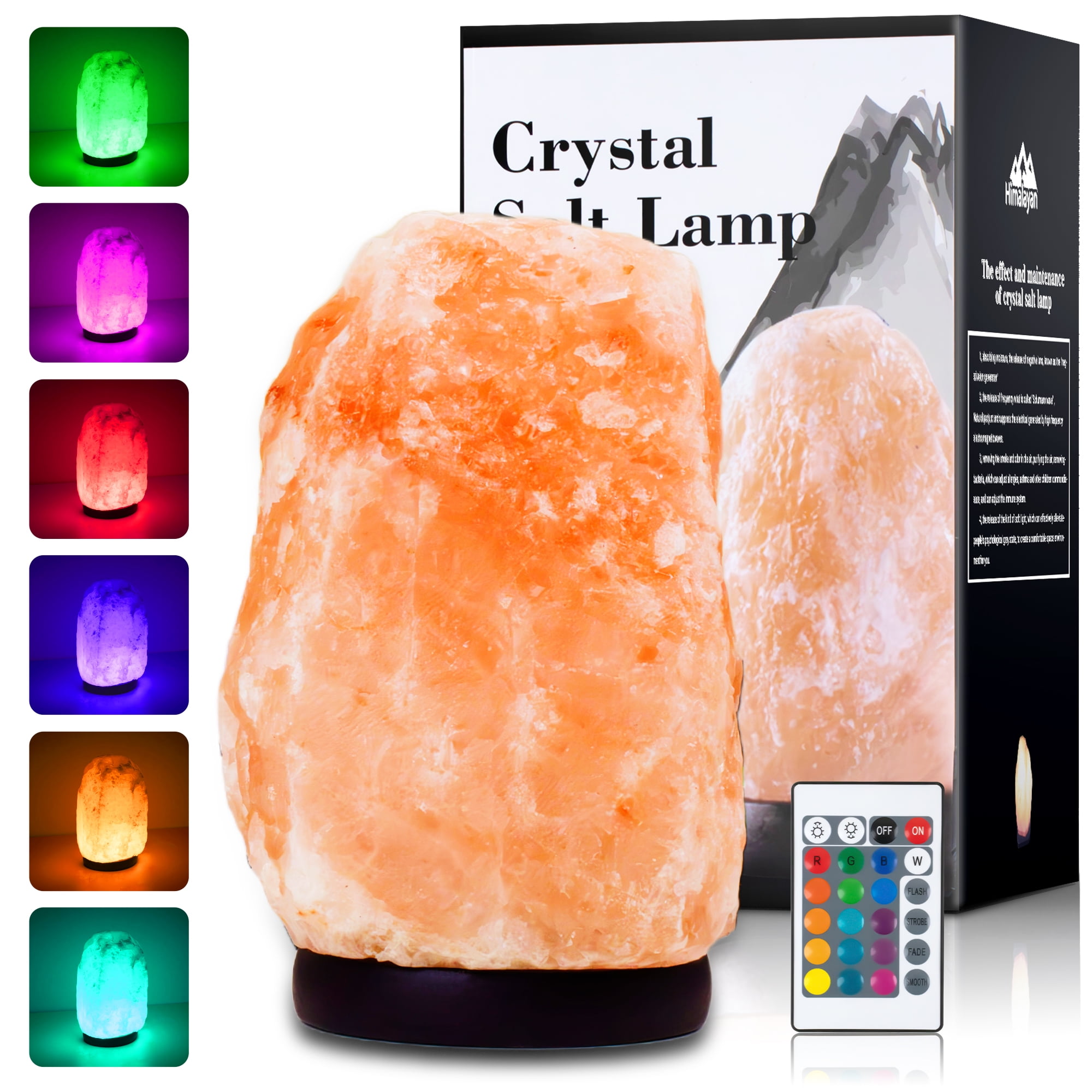 DAYBETTER Himalayan Salt Lamp, 16 Colors LED Salt Rock Lamps with ...
