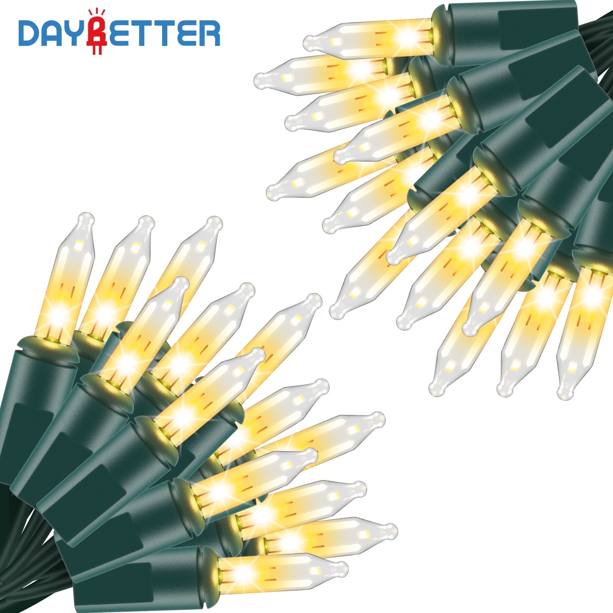 DAYBETTER Mini Christmas String Lights, 32.8ft 100Count Waterproof ...