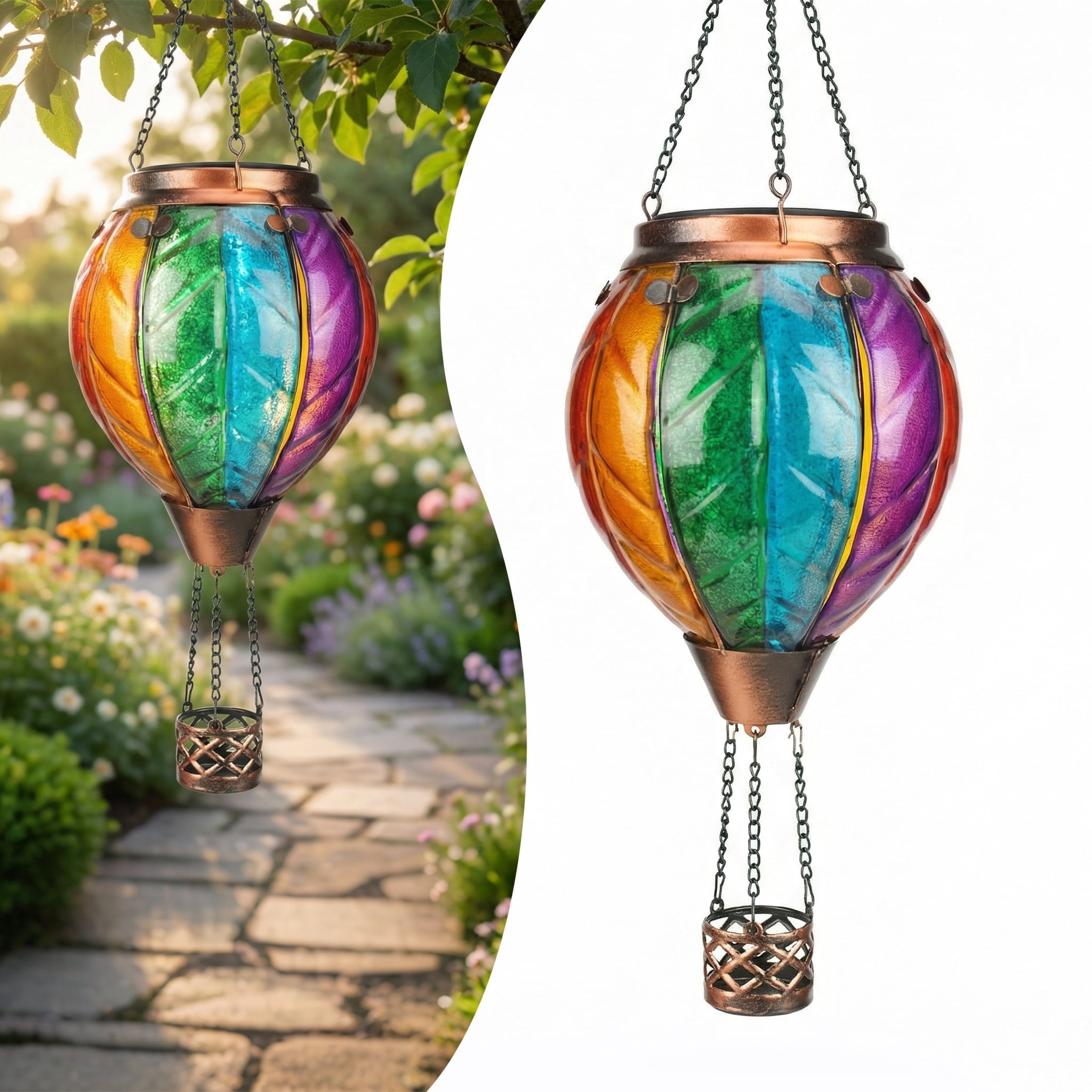 DAYBETTER Outdoor Solar Laterns, Hot Air Balloon Solar Lanterns with ...