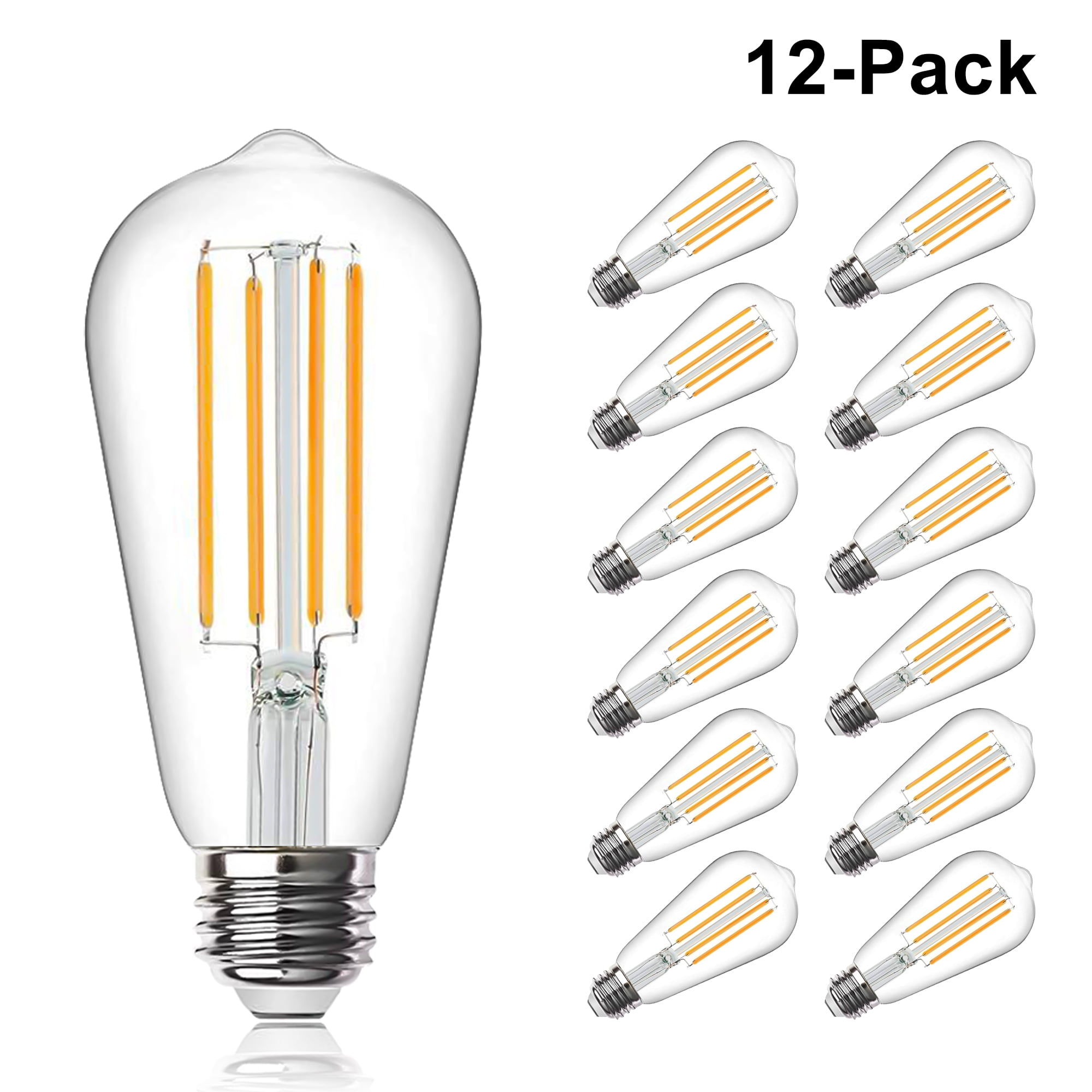 DAYBETTER ST58 Vintage LED Edison Light Bulbs,Dimmable Filament Light ...