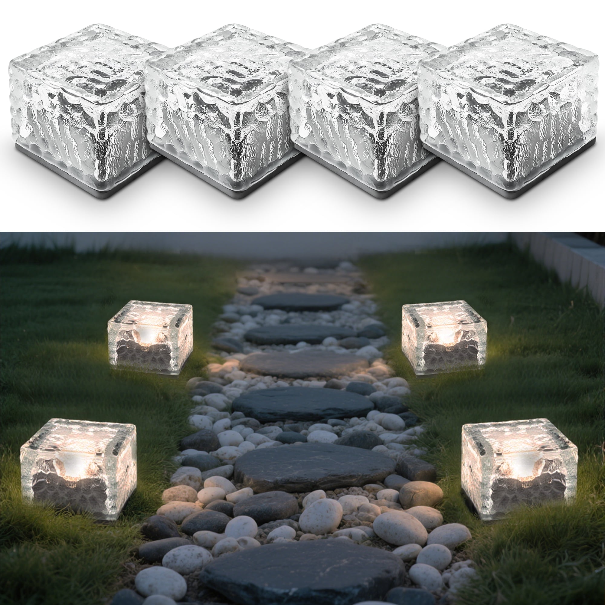 DAYBETTER Solar Brick Lights,Outdoor Garden Decor Solar Lights ...