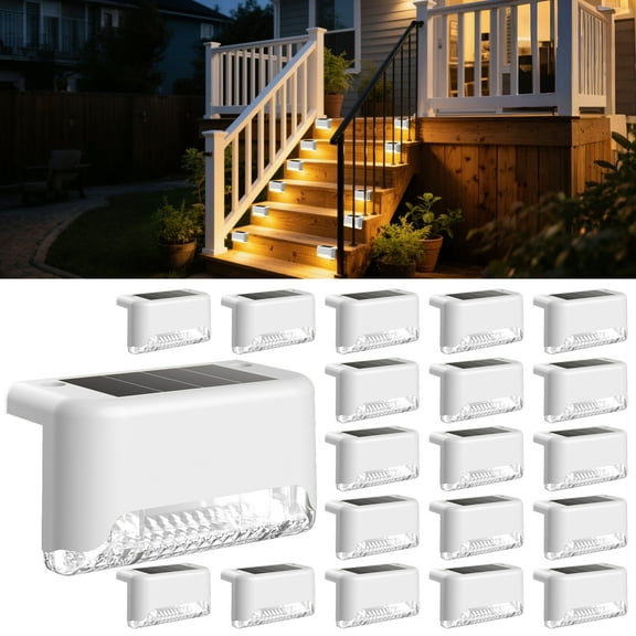 Led Solar Deck Lights, 16 Pack Waterproof for Outdoor Stairs, Step ...