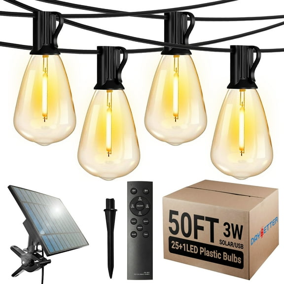 SHIQI-50FT Outdoor G40 LED Globe String Lights Dimmable Waterproof ...