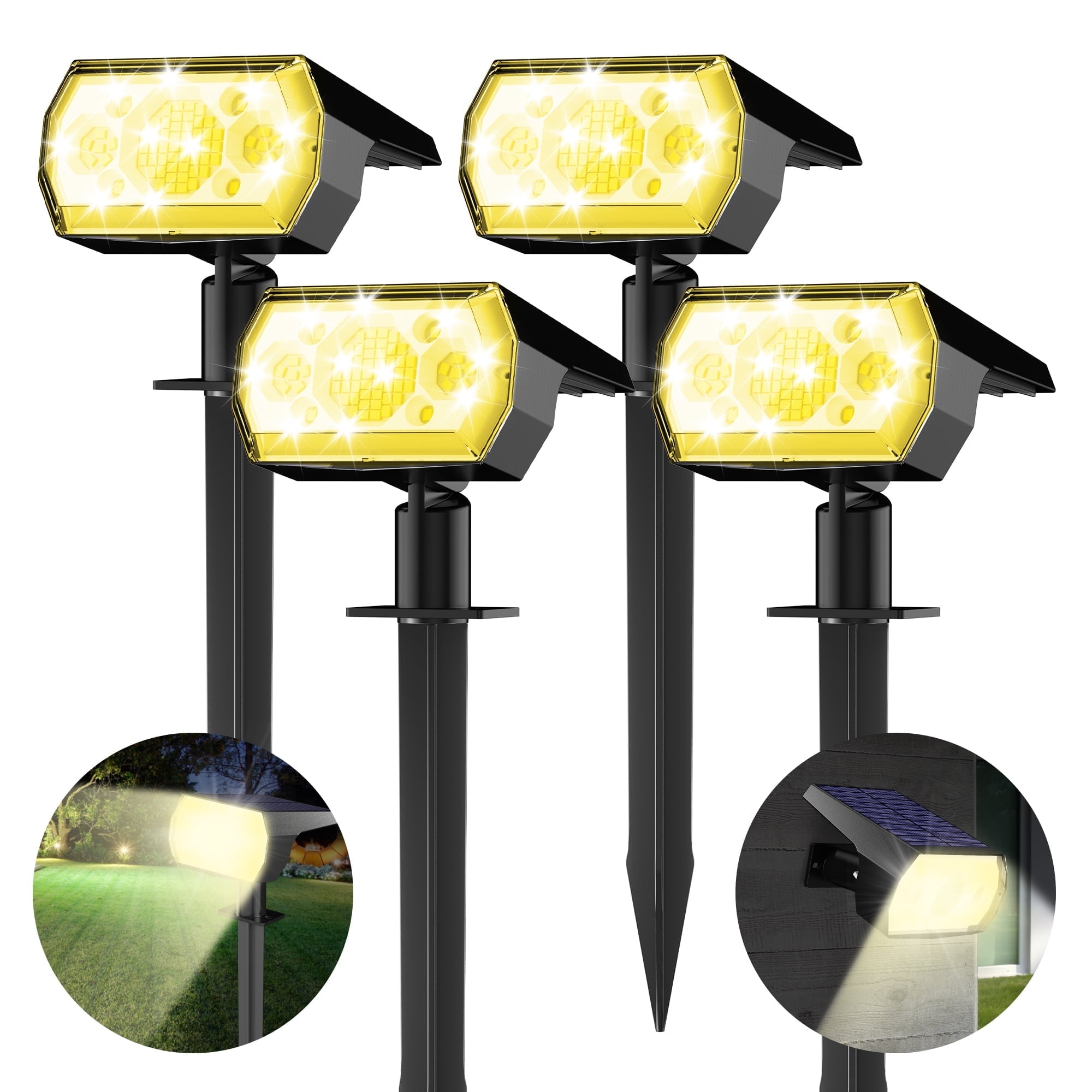 DAYBETTER Solar Outdoor Lights Waterproof 64 LEDs Dual-Purpose Solar ...
