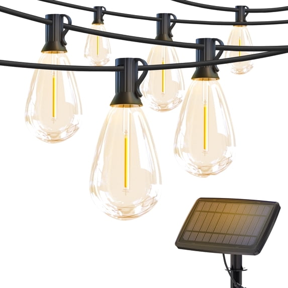 DAYBETTER Solar Patio String Lights, 100ft S14 LED Lights, Waterproof ...