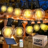 DAYBETTER Solar Outdoor String Lights, 100ft Waterproof Lights, 50 LED ...