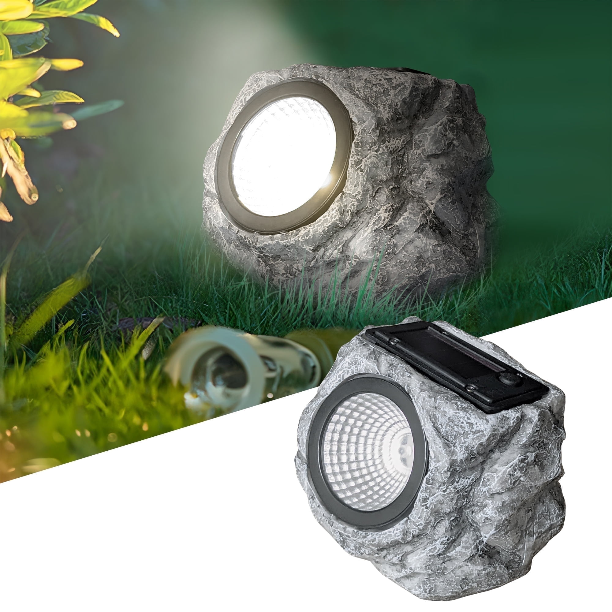 DAYBETTER Solar Rock Lights Outdoor, Super Bright LED Spotlights ...