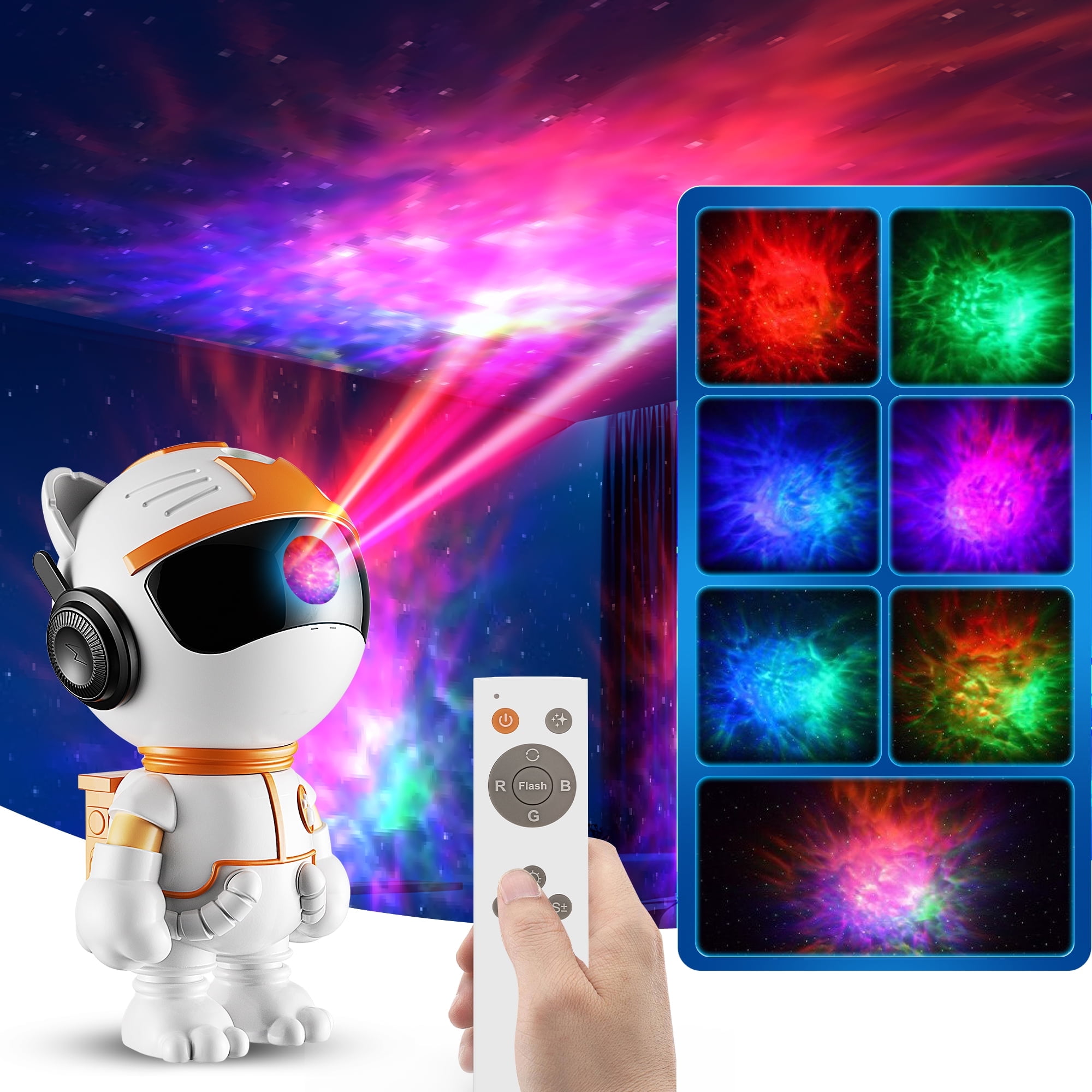 DAYBETTER Astronaut Galaxy Projector, White Cat Nebula Star Light, Kids ...