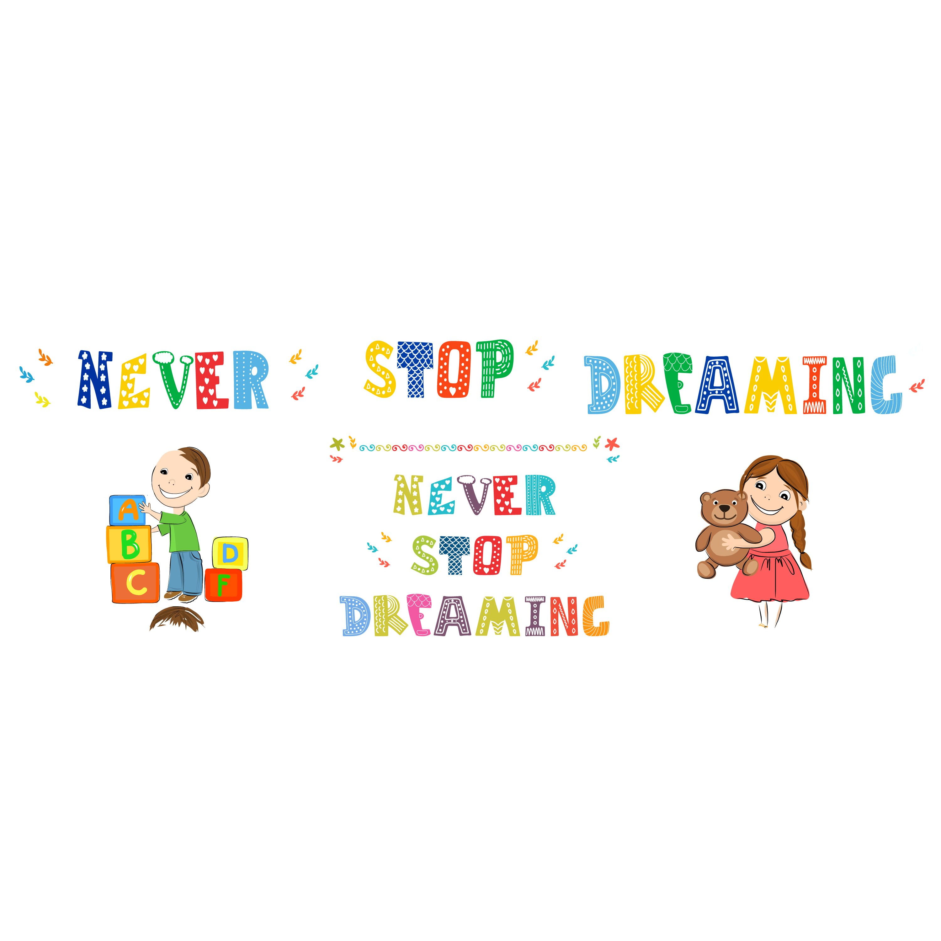 DAYCARE - Adhesive Child Care Multicolored Lettering Art Inspirational ...