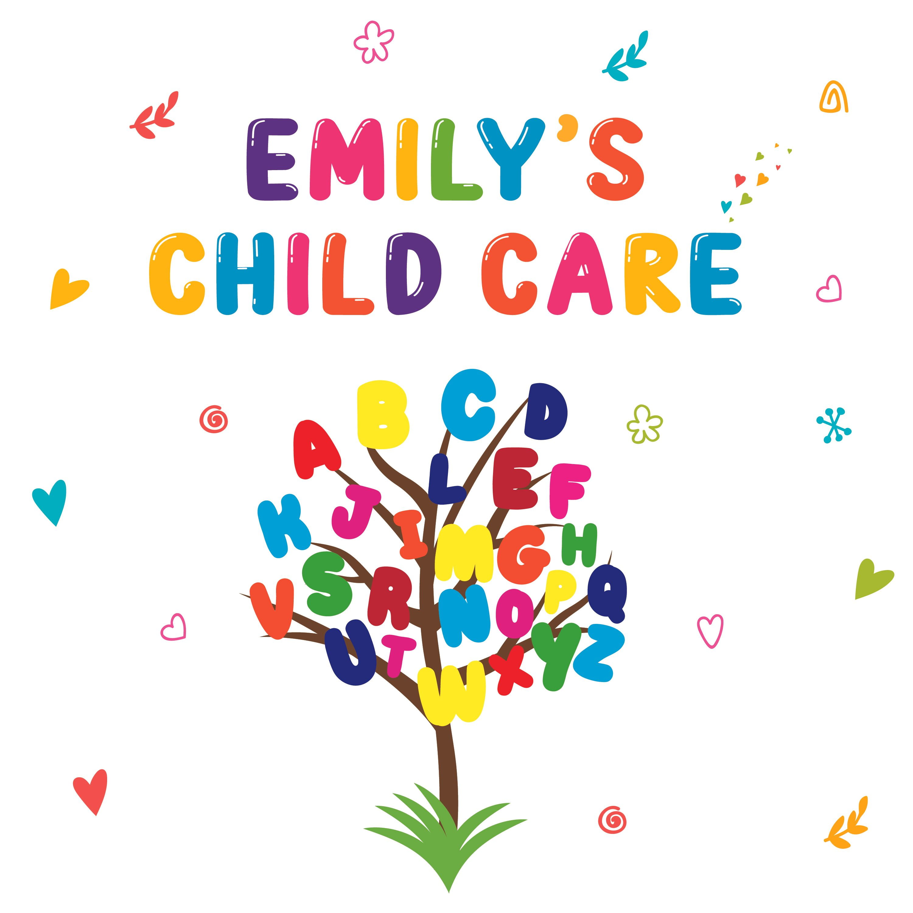 DAYCARE - Kids Playroom Daycare Knowledge Tree Art Multicolored Letters ...