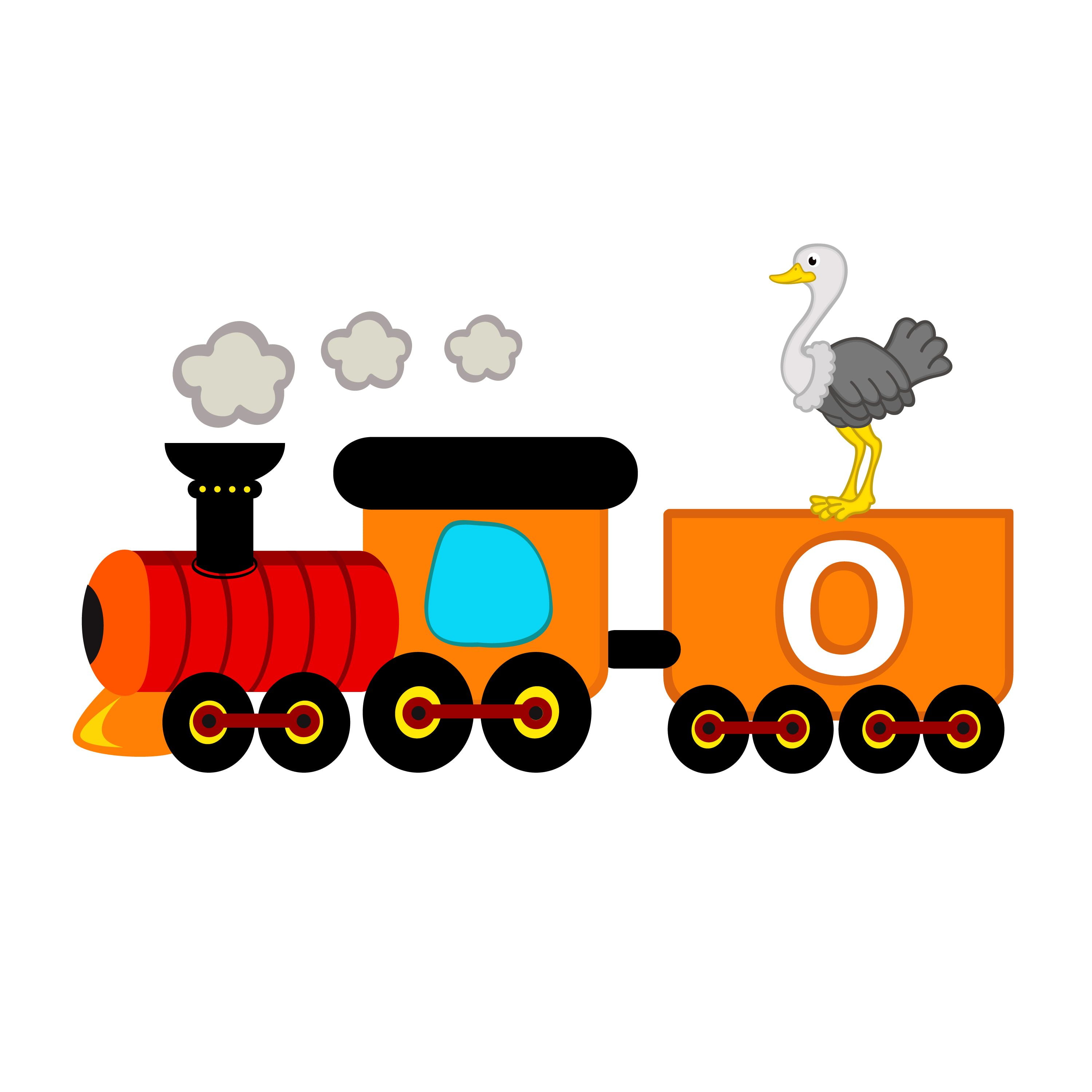 DAYCARE - Large Bird Ostrich Animal Train Multicolored Vinyl Art Décor ...