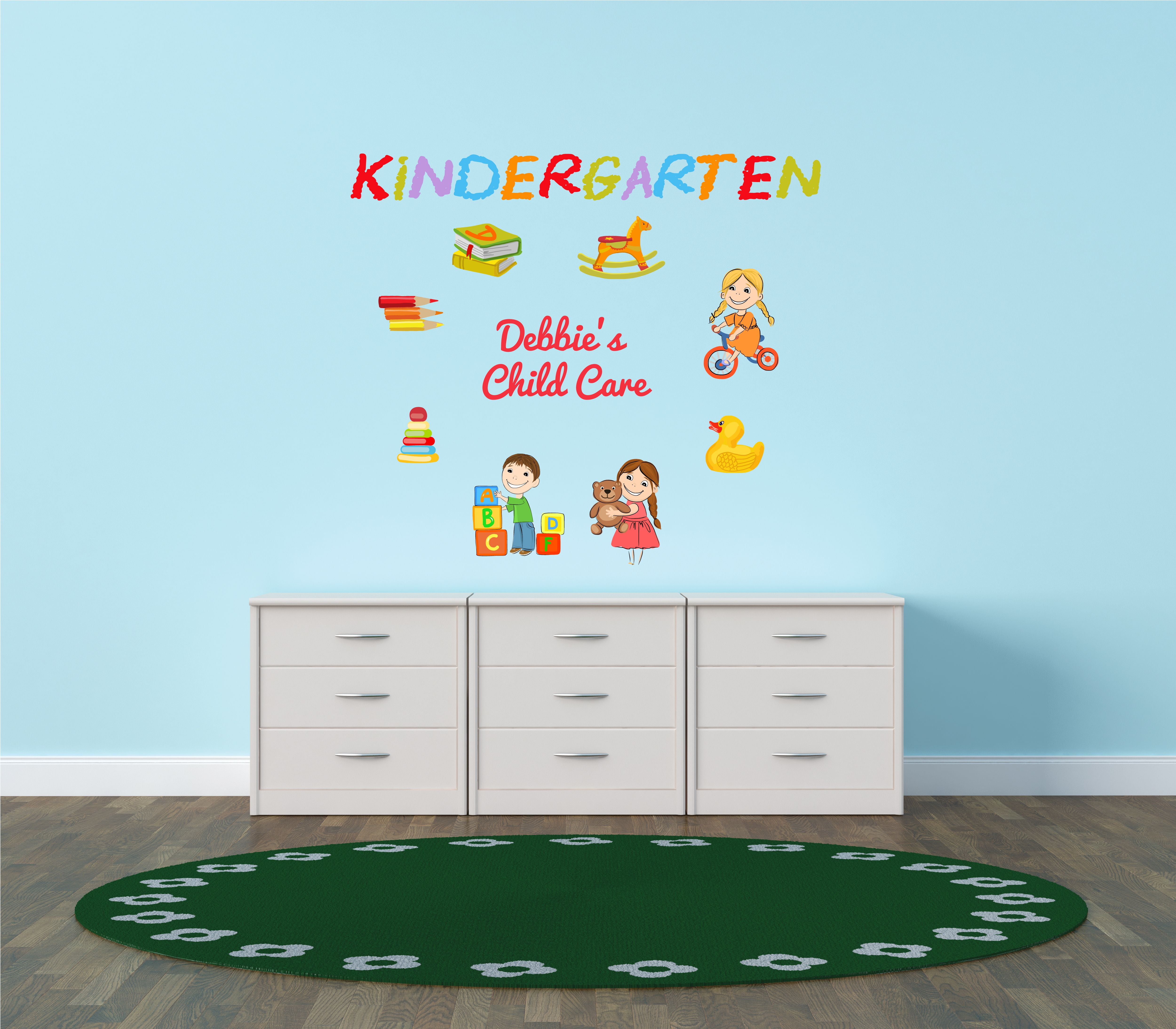 DAYCARE - Removable Vinyl Home Daycare Art Kindergarten Lettering Art ...