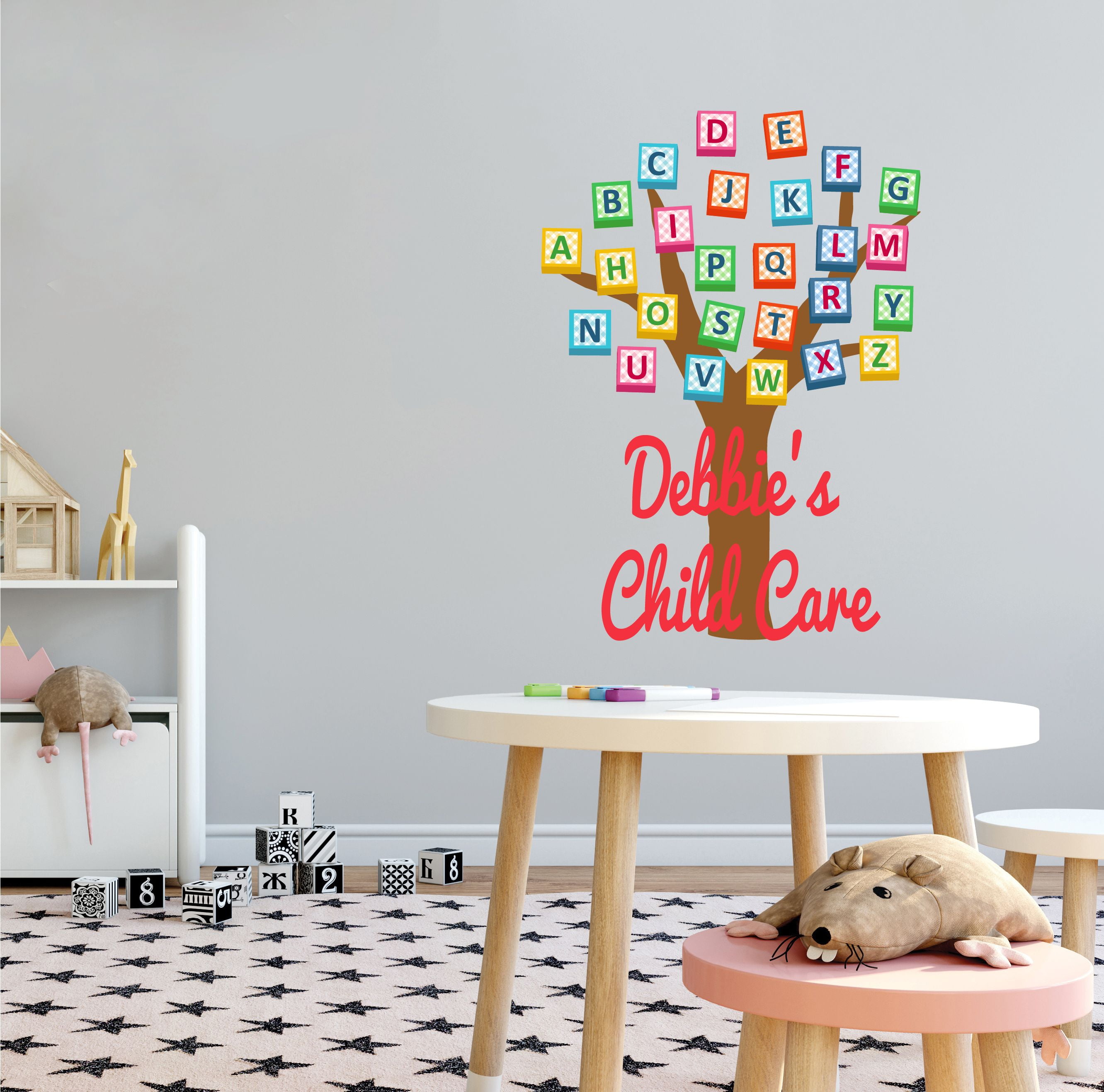 DAYCARE - Vinyl Daycare Kids Playroom Removable Multicolored Alphabet ...