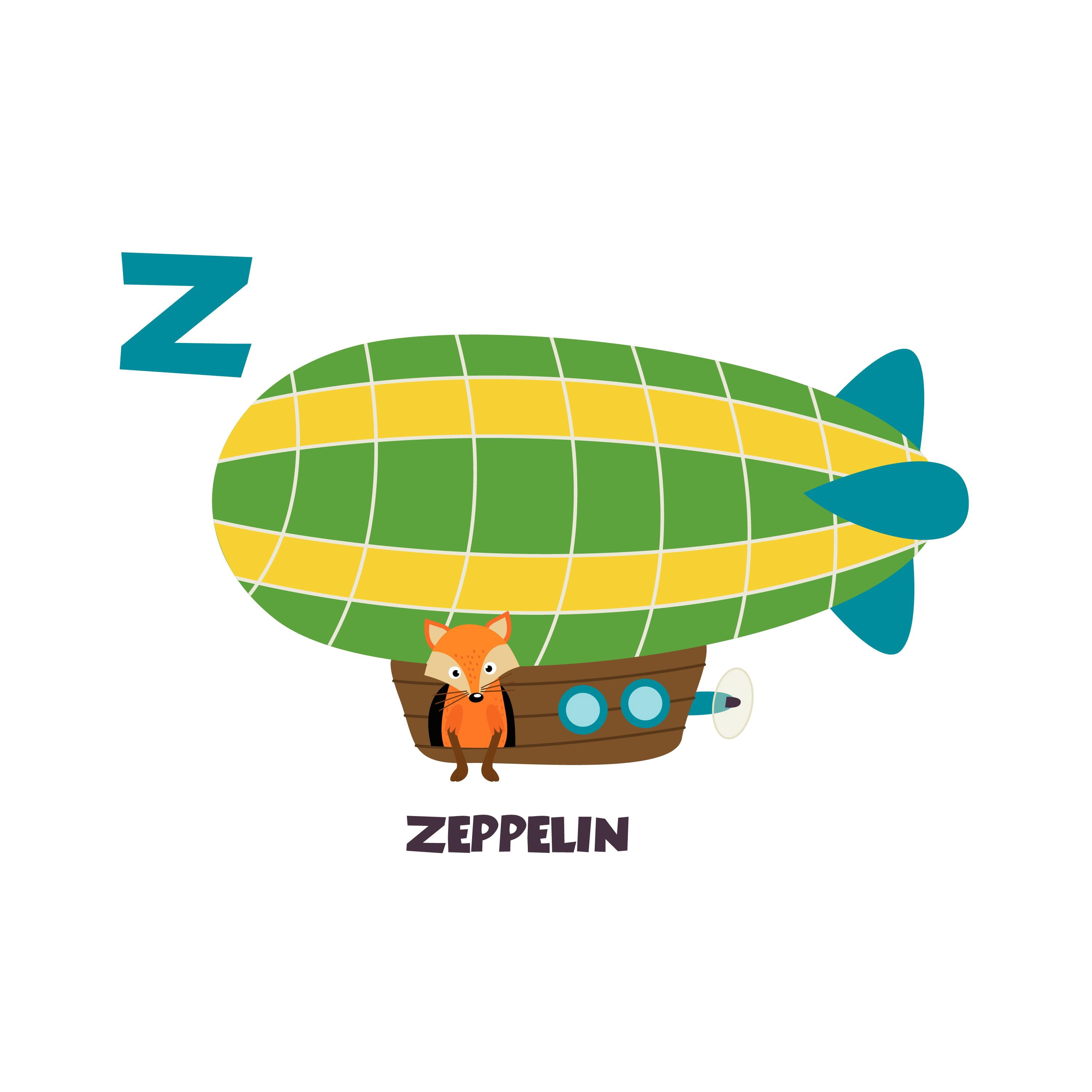 DAYCARE - Vinyl Multicolored Educational Art Zeppelin Gas Balloon Wild ...