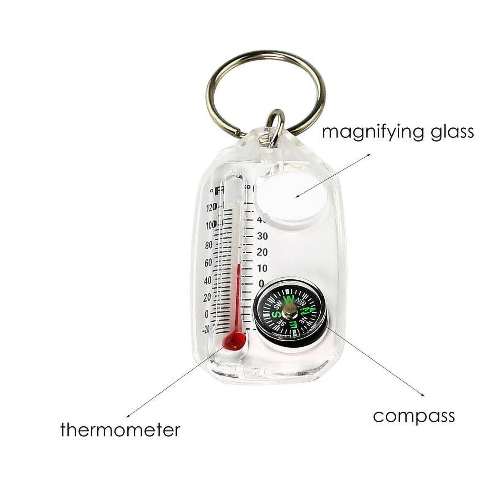 DAYEH 3-in-1 Outdoor Compass with Thermometer, Portable Keychain for ...