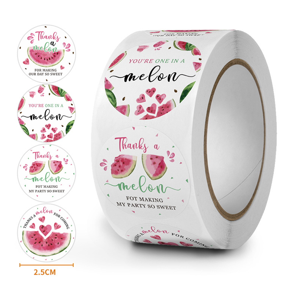 DAYEH 500pcs Watermelon Stickers 4 Types Thank You Melon Sticker for ...