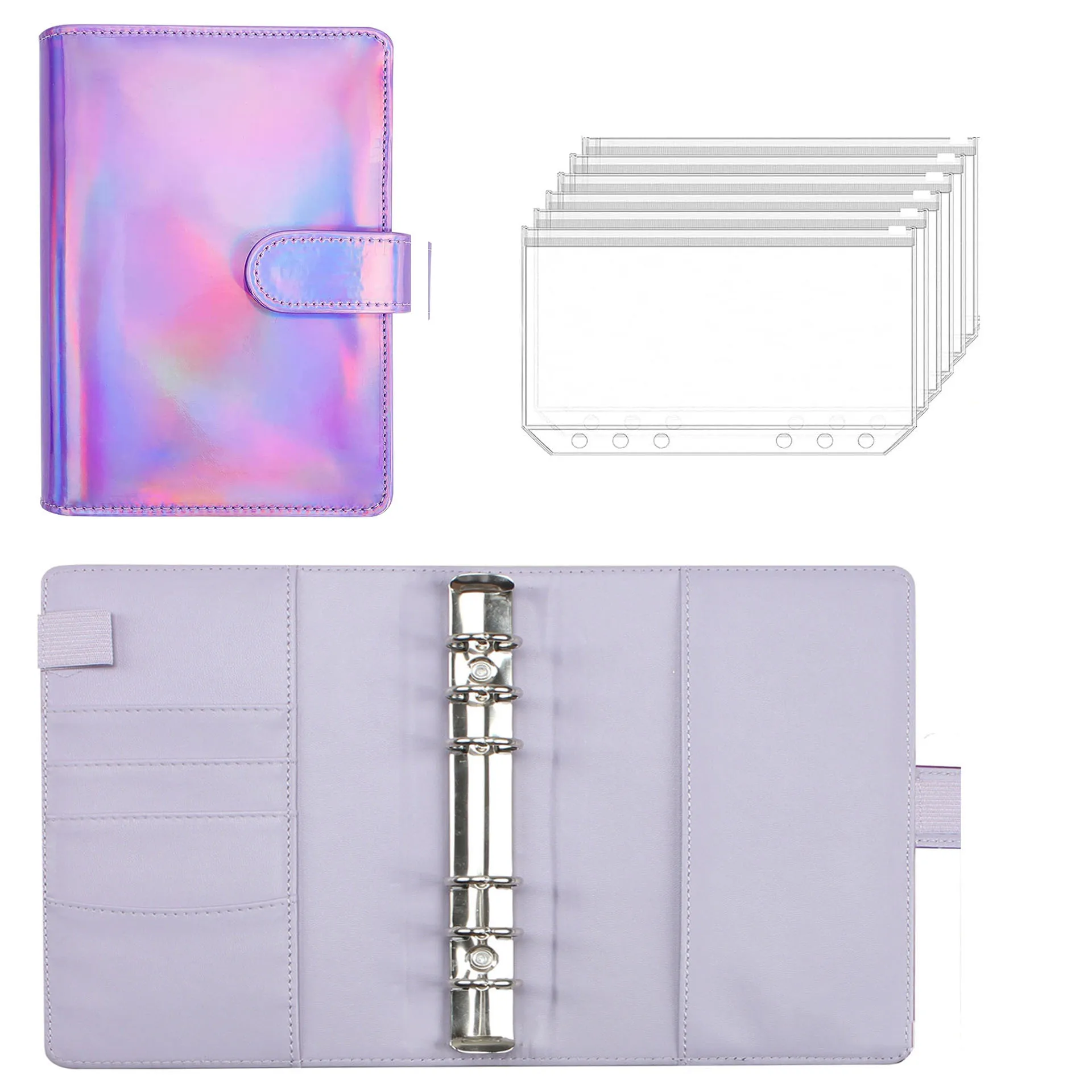 DAYEH A6 Budget Binder Laser Leather Notebook Binder Budget Planner ...