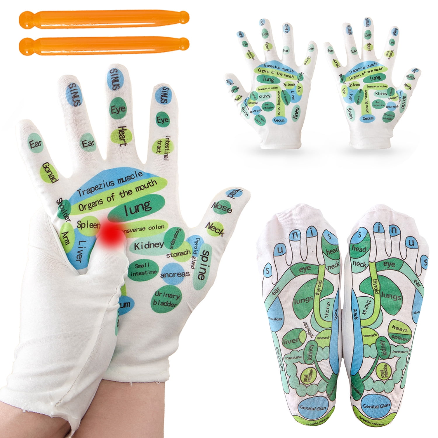 DAYEH Acupressure Socks Gloves Physiotherapy Massage Relieve Tired Feet ...