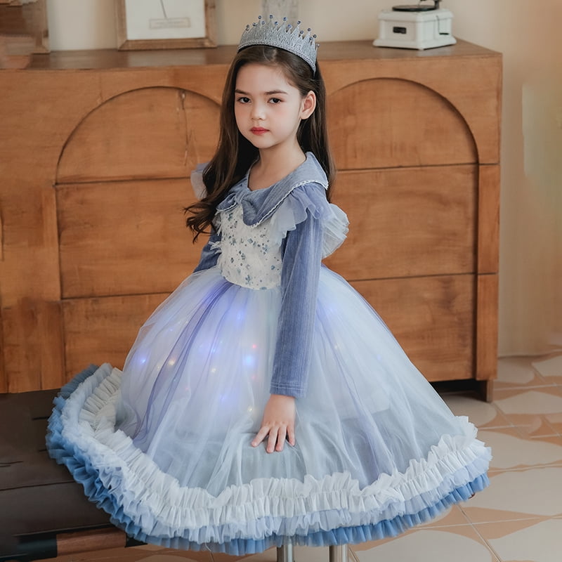 DAYEH Baby‘s Elegant Princess Style Sequin Embroidery Mesh Dress ...