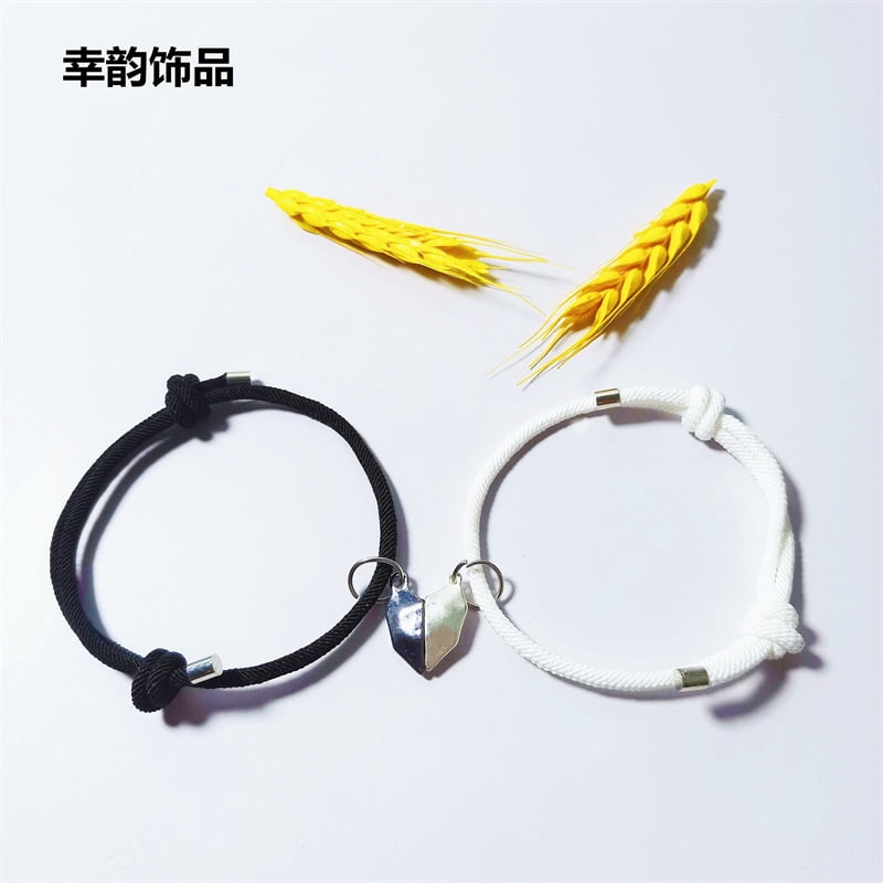 DAYEH Black and White Love Wishing Stone Couple Bracelet - Walmart.com