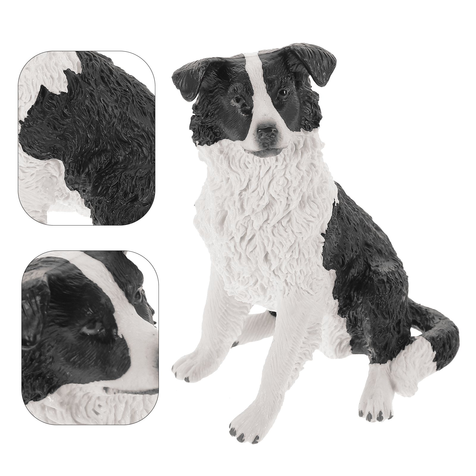 DAYEH Border Collie Mini Dog Figurines Toy Realistic Shepherd Dog ...