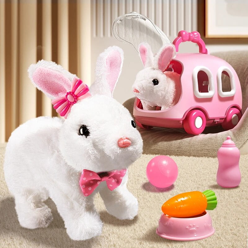 DAYEH Children's Plush Rabbit Toy, Electronic Pet with Sound & Moving ...