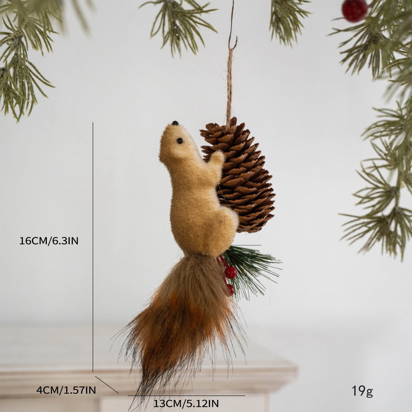 DAYEH Christmas Squirrel Ornament Ball Christmas Tree Pendant Party ...