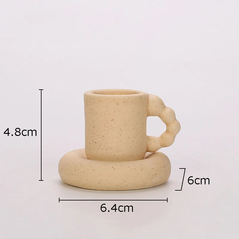 DAYEH Creative Tea Cup Shape Candle Holder Ornaments Ceramic Teacup ...