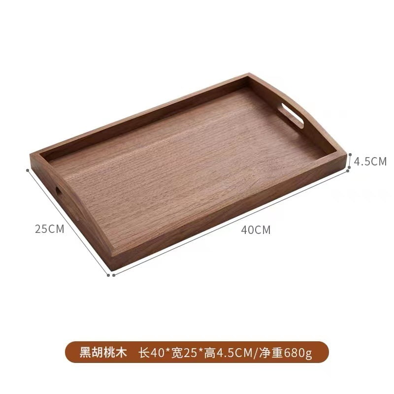 DAYEH DAYEH Black Walnut Wood Tray Rectangular Japanese-Style Serving ...