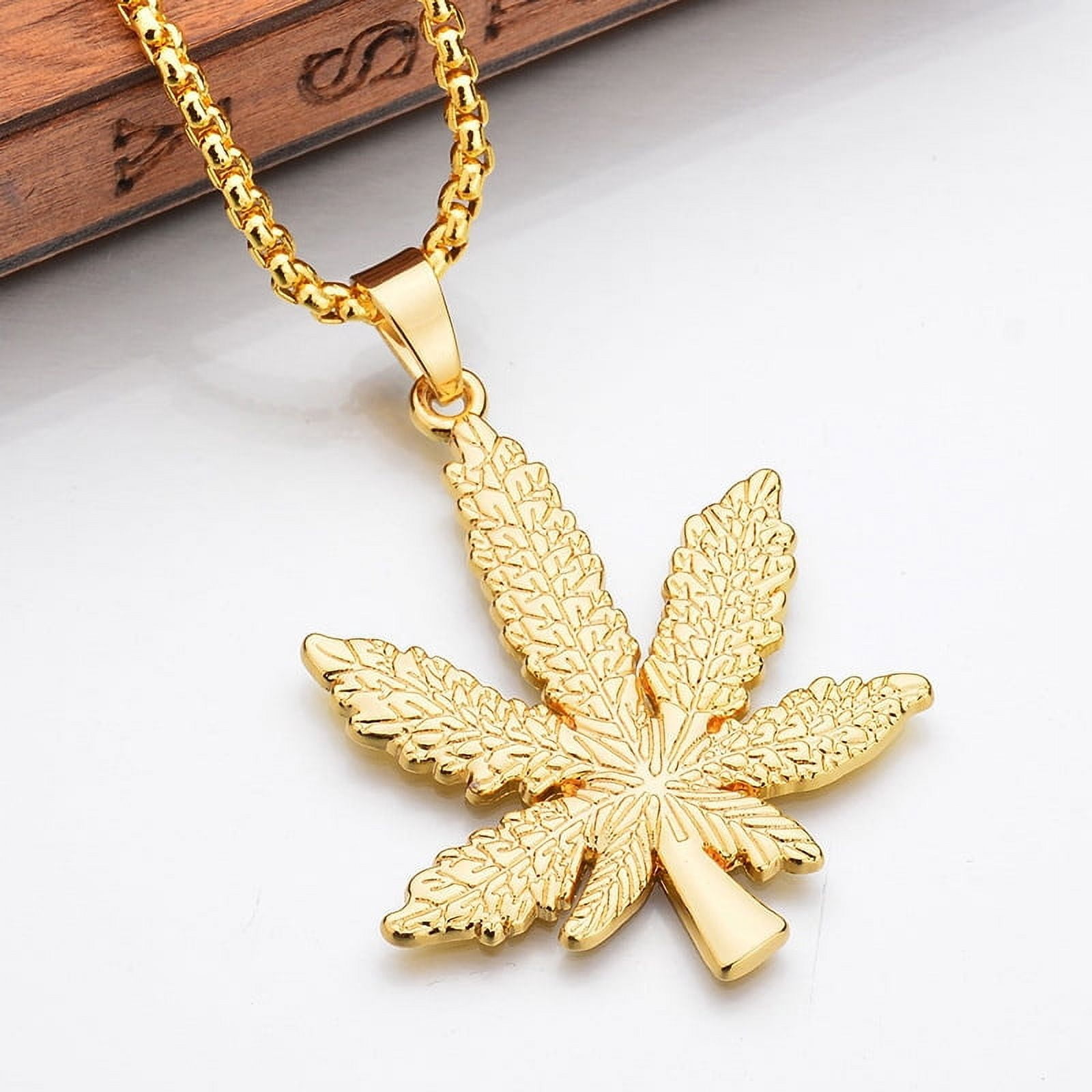DAYEH Exquisite Fashion Creative Big Leaf Maple Leaf Pendant Necklace ...
