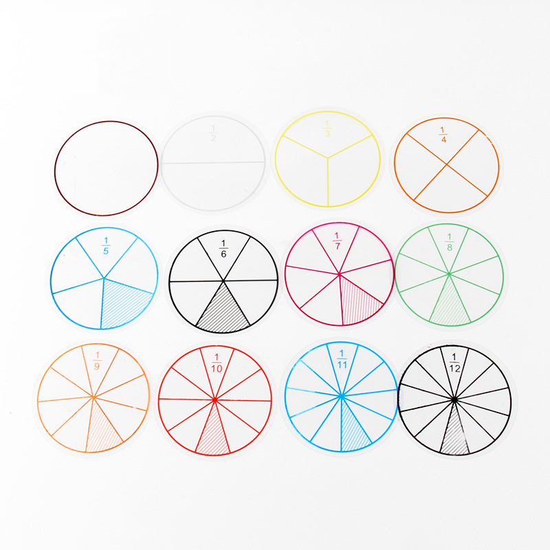 DAYEH Fractions Math Teaching Tool EVA Round Shape Instrument Kids ...