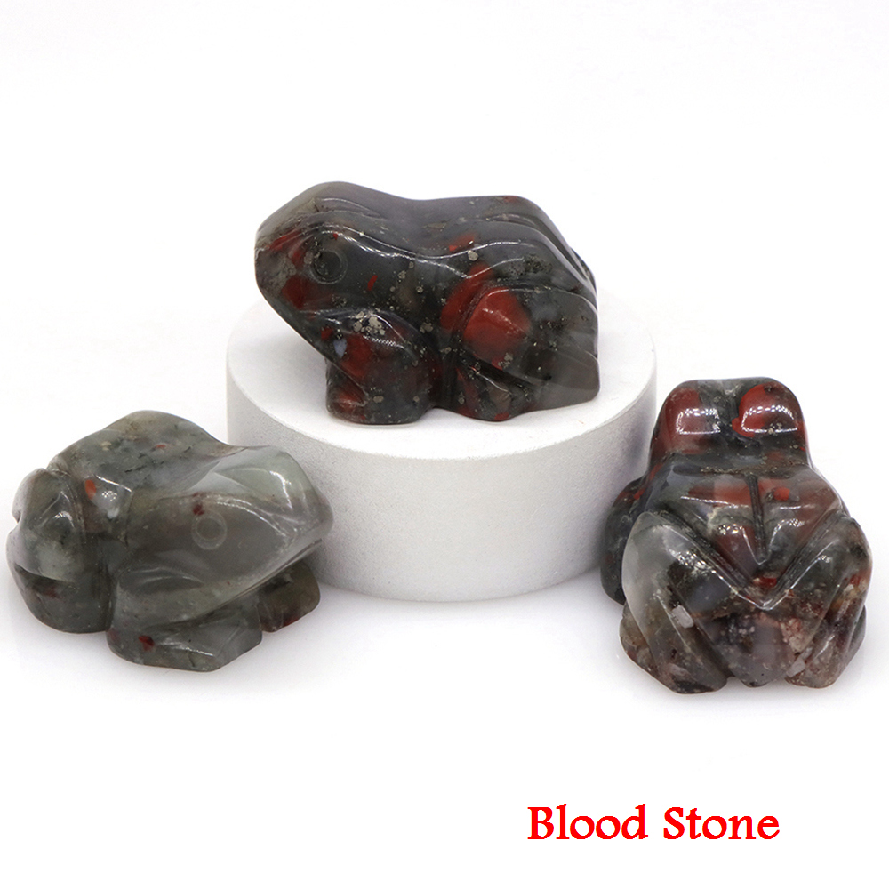 DAYEH Frog Statue Natural Stones Room Ornament Hand Carved Reiki ...