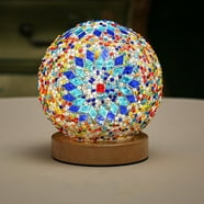 Bohemian Turkish Table Lamp, Glass Mosaic Night Light, Vintage Desk ...