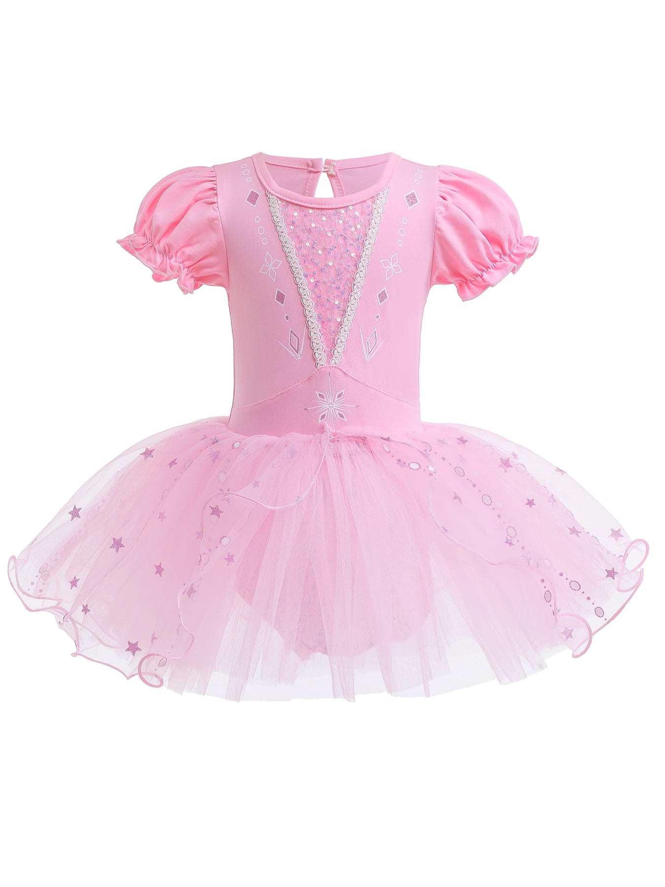 DAYEH Pink Color Toddler Little Girls Sequined Ballet Tutu Dress Fancy ...
