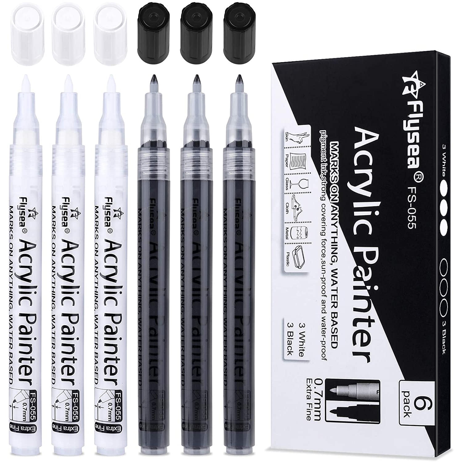 DAYEH Premium Acrylic Paint Marker Pens Long Lasting Paint Pens with ...