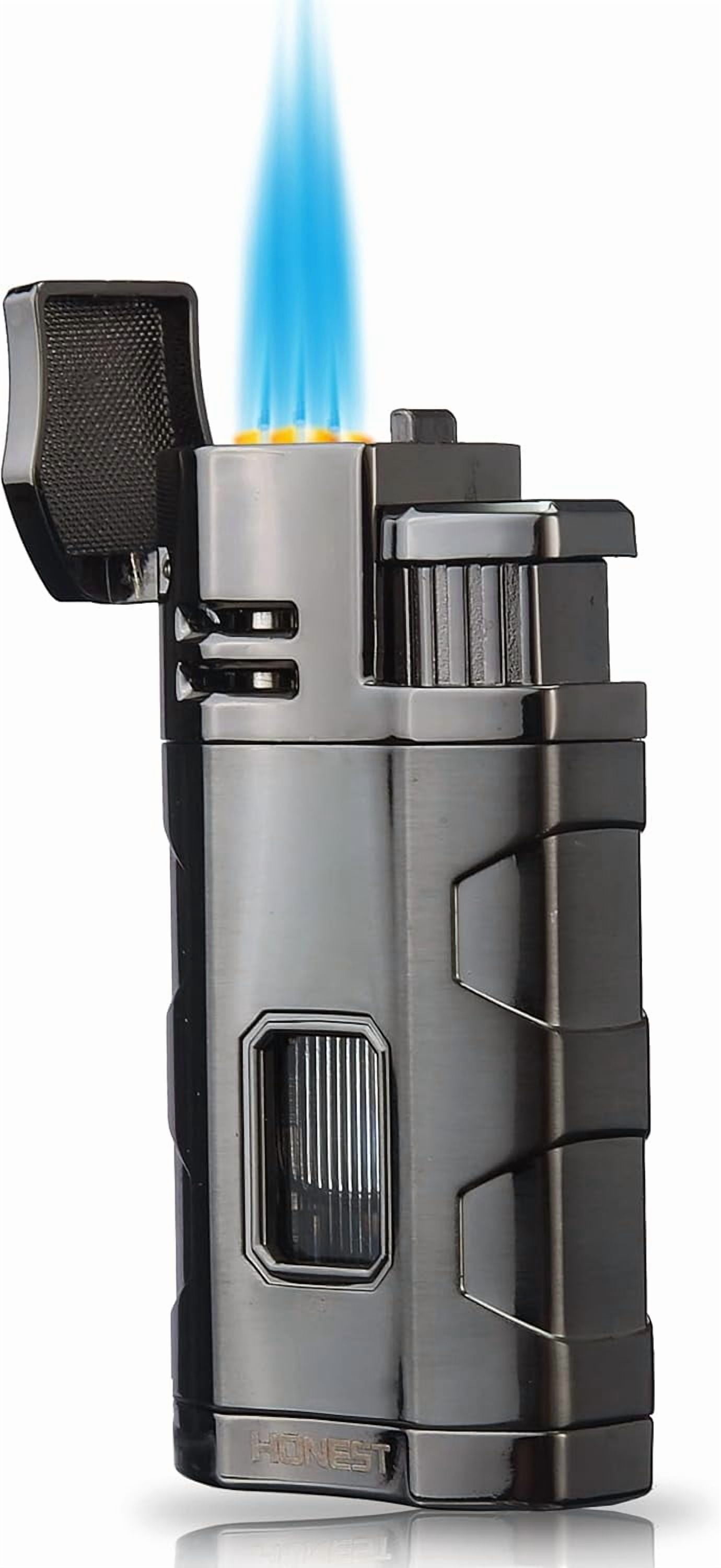 DAYI Metal Lighter Triple Jet Flame Refillable Butane Windproof Lighter ...