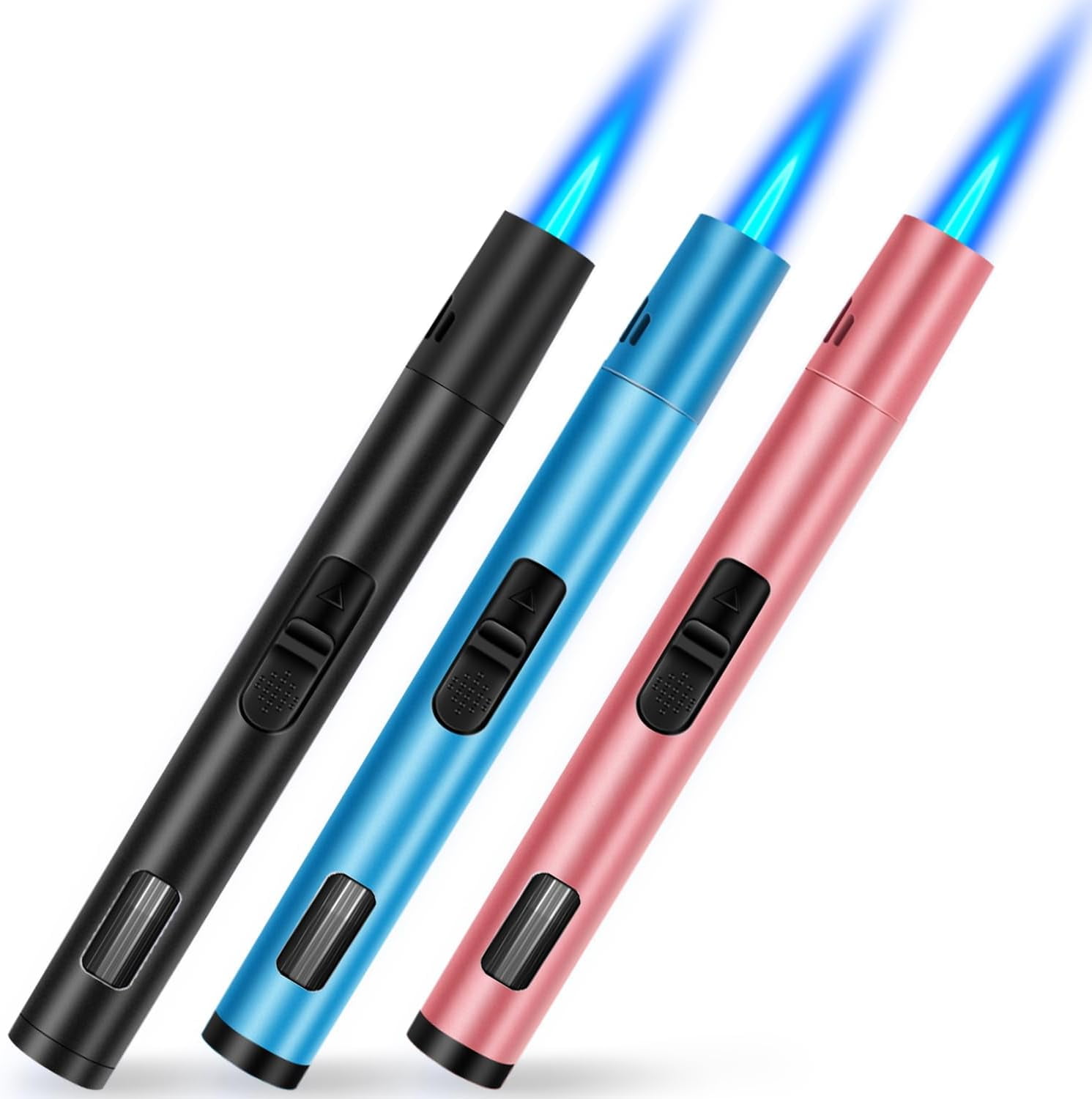 DAYI Torch Lighters 3 Pack Refillable Butane Lighter with Visible Fuel ...