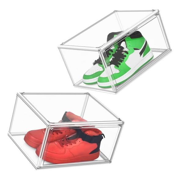 EDX Stackable Clear Shoe Box 15-Pack, Plastic Storage Organizer for ...